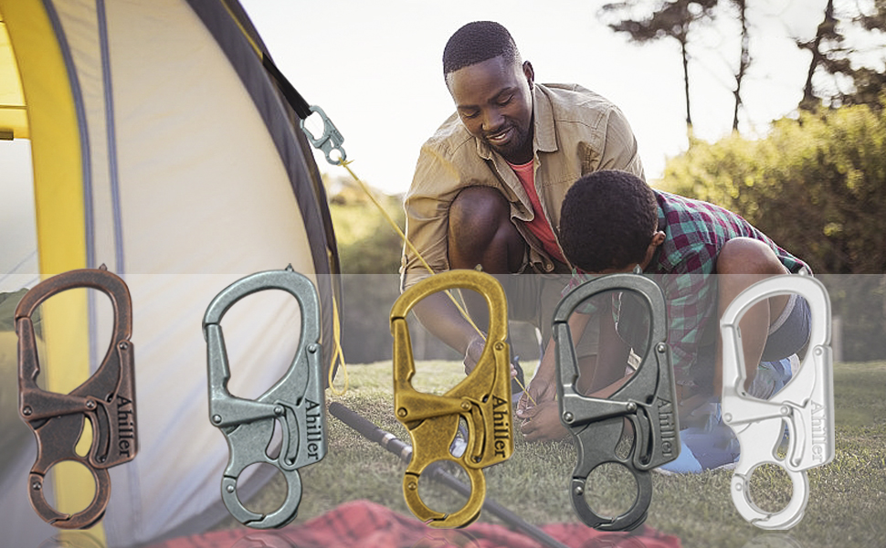 Ahiller 3" Carabiner Keychain Clip, Rugged Alloy Double Lock Design ...