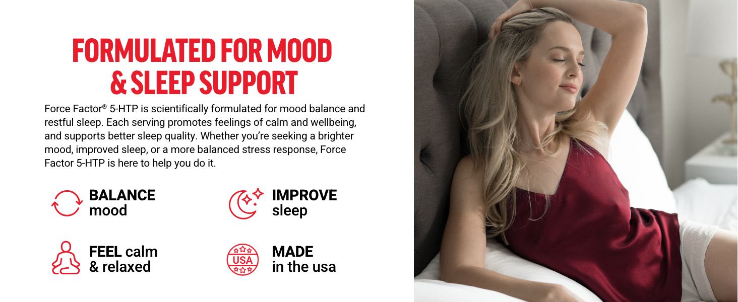 Amazon.com: FORCE FACTOR 5HTP Sleep Aid and Mood Support Supplement, Extra Strength 5 HTP ...