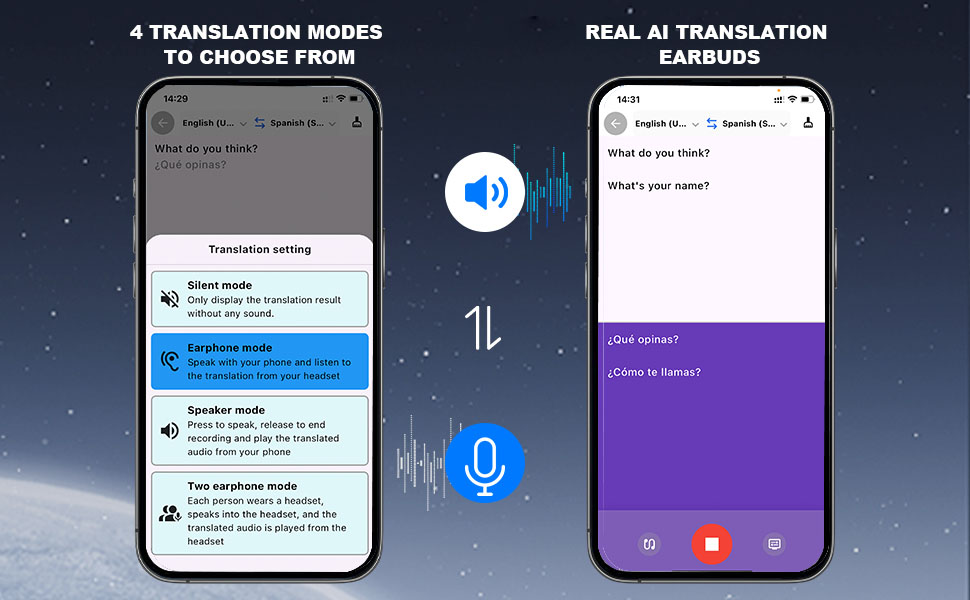Amazon.com : AI Language Translation Earbuds, Translation Earbuds Real ...