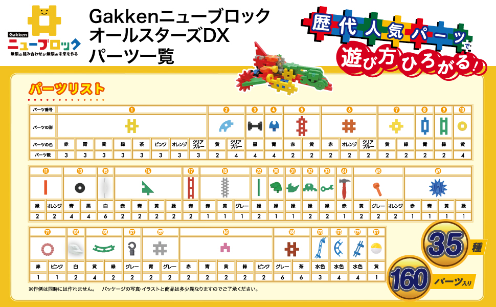 Amazon.co.jp: 学研 Gakken ニューブロック オールスターズDX （対象年齢 2歳以上） 35種 160パーツ 83778 : おもちゃ