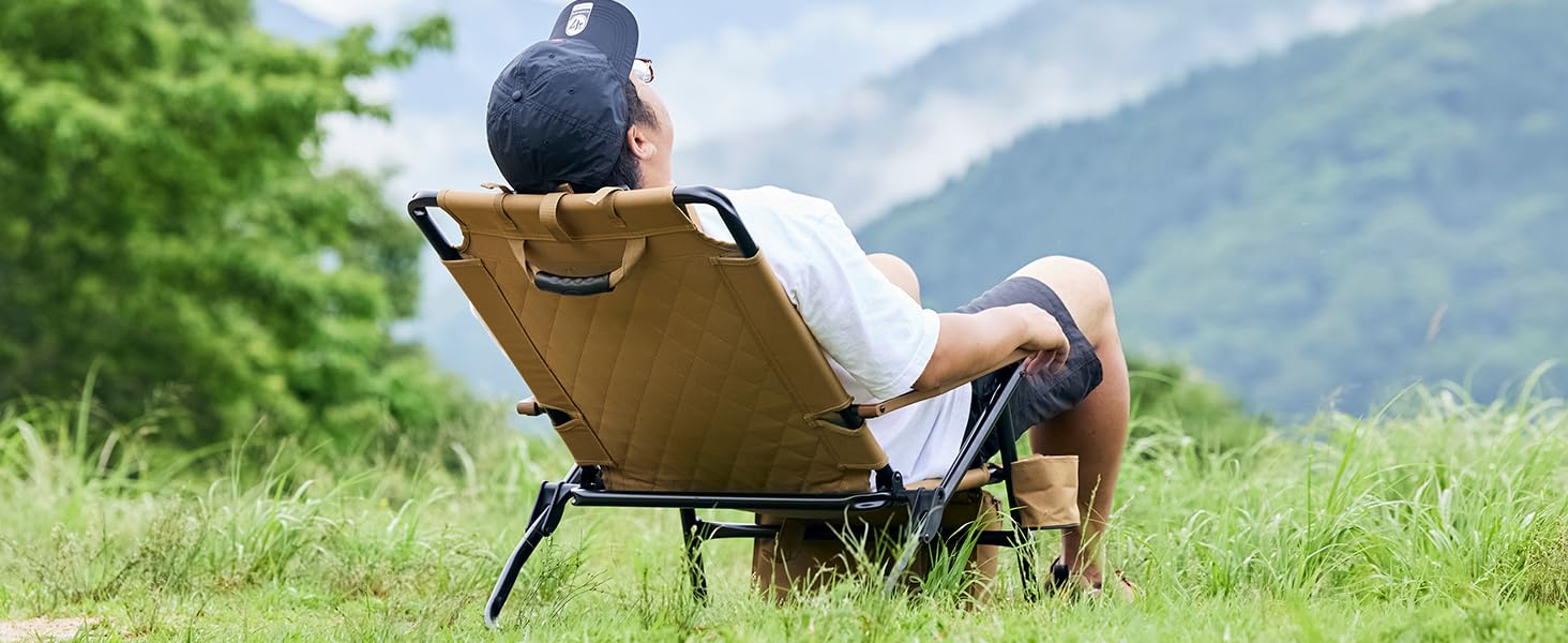 Amazon | WAQ Reclining Low Chair リクライニングローチェア WAQ-RLC1 折りたたみチェア リクライニングチェア アウトドア 焚き火 アイアン ドリンク ...
