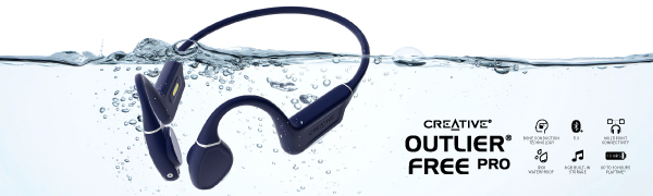 Amazon.co.jp: Creative Outlier Free Pro IPX8相当防滴性能 ローレイテンシー モード MP3プレーヤー 骨伝導 Bluetooth ワイヤレス ...