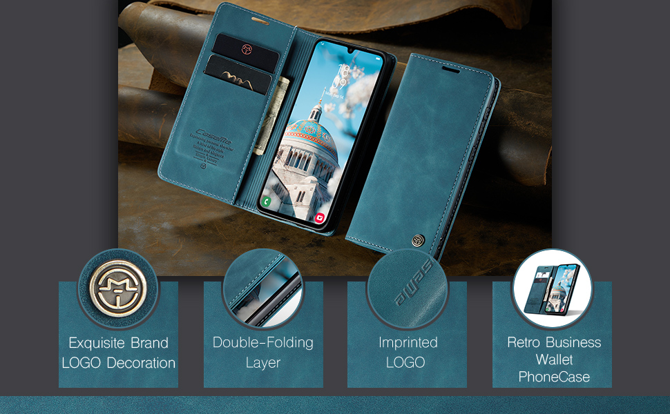 Amazon.com: Kowauri for Samsung Galaxy A15 Case,Leather Wallet Case Classic Design with Card ...