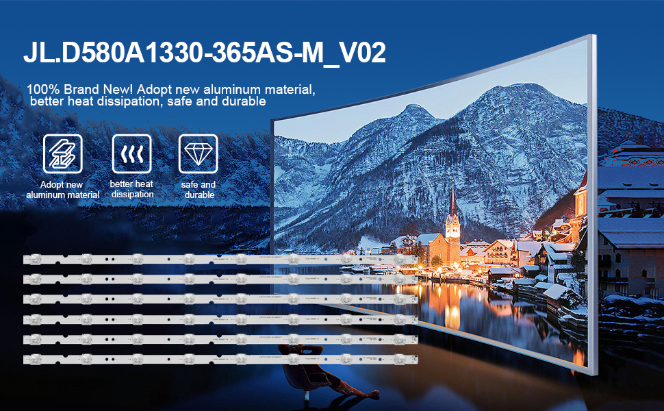 Amazon.com: New LED Backlight Strips Set for Hisense JL.D580A1330-365AS-M_V02 LC-58Q7370U LC ...