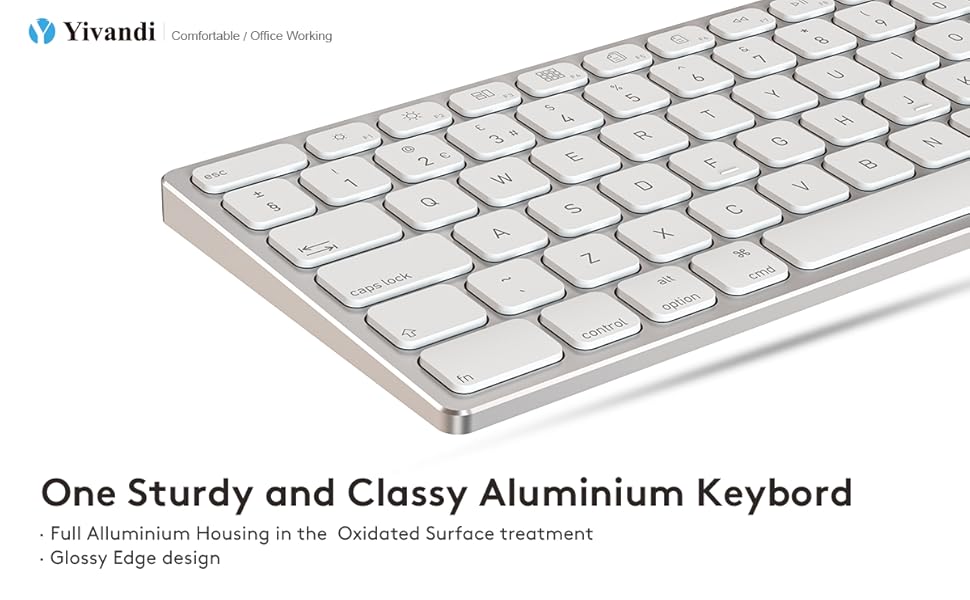 All-Aluminum Wired Keyboard for Apple Mac OS, Plug-N-Play, Cable ...