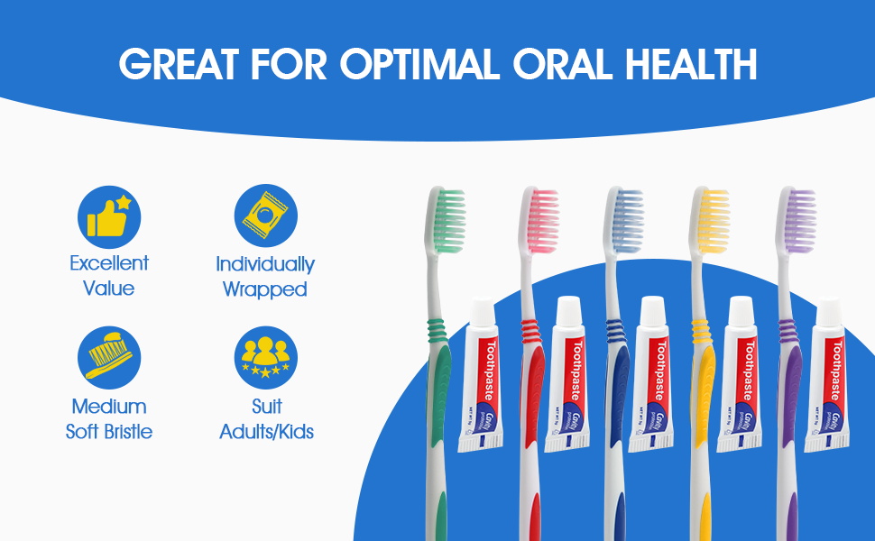 Amazon.com: HOMVLE 50 Packs Individually Wrapped Buld Toothbrush and ...