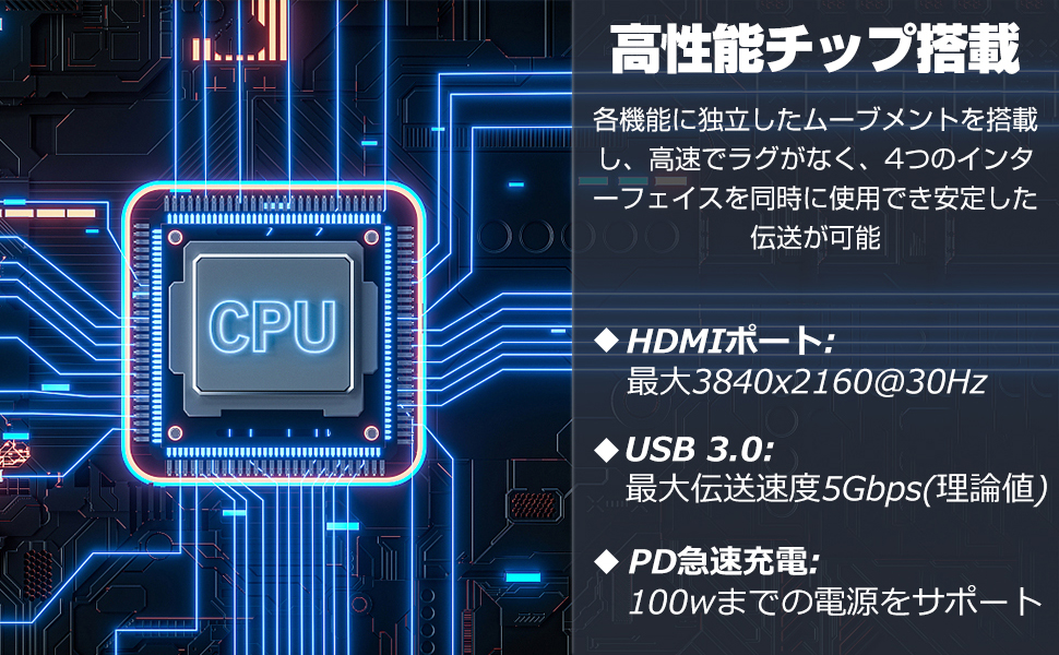 Amazon | Glvaner Type-cハブ 4in1 (HDMIポート*1/ USB3.0 ポート*1/ USB2.0 ポート*1/PD充電ポート)変換アダプタ 4K HDMI 高速 ...