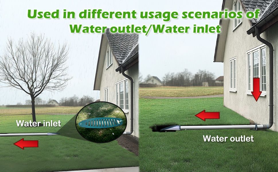 PLDOULY Yard Drain, 4 in. Green Angled Drainage Grate Easy to Install ...