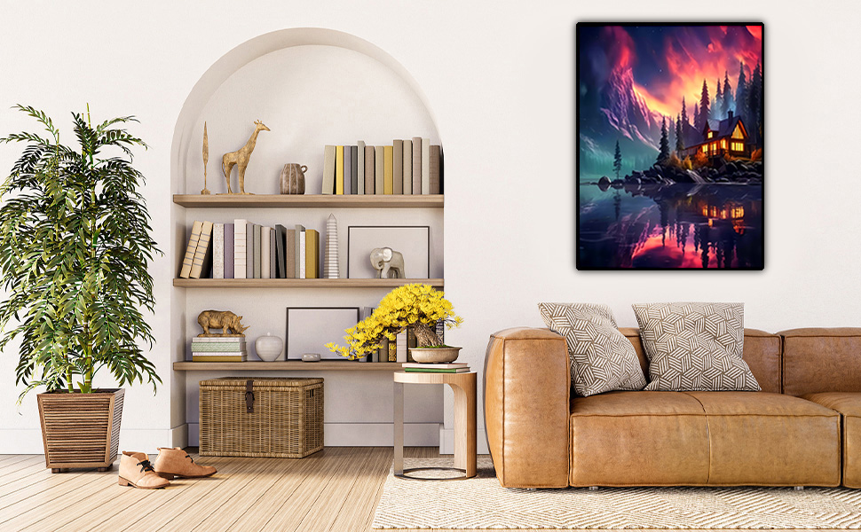 77iiAii Malen nach Zahlen Erwachsene, DIY Handgemalt Seen Ölgemälde Kit, Paint by Numbers Adult ...