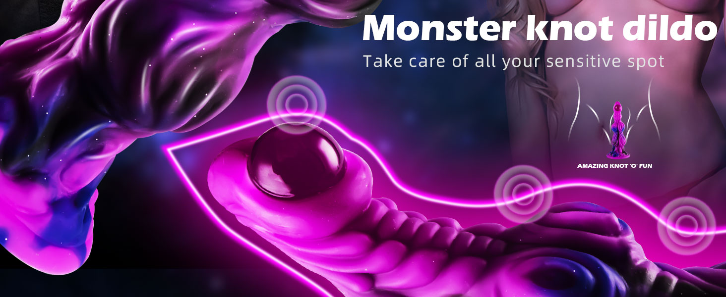 Amazon.com: 10.24" Huge Realistic Monster Knot Dildo - Big Fantasy Silicone Dildos with 3 Dog ...