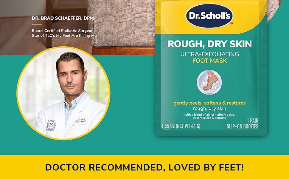 Amazon.com: Dr Scholl's Rough, Dry Skin Ultra Exfoliating Foot Mask 3 Pack, Gently Peels and ...