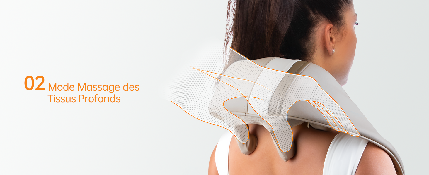 Mebak N1 Masseur Cervical Massage Dos Et Cou Épaules Avec Chauffage Appareil De Massage Shiatsu ...