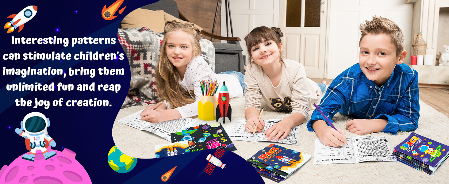 Amazon.com: 24Pcs Space Activity Books for Kids Space Theme Mini Games ...