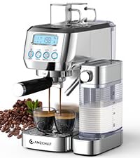 Amazon.com: amzchef Espresso Machine with LCD Display, 20 Bar Cappuccino Machines with Automatic ...