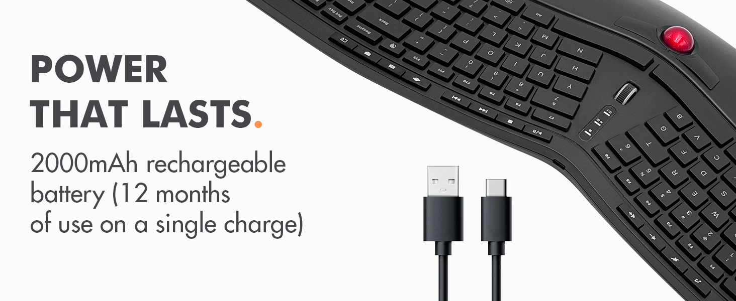 Amazon.com: X9 Performance Ergonomic Wireless Keyboard with Trackball ...