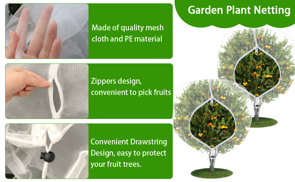 Amazon.com : Fruit Tree Netting Covers with Zipper to Protect from Squirrels and Birds Large ...