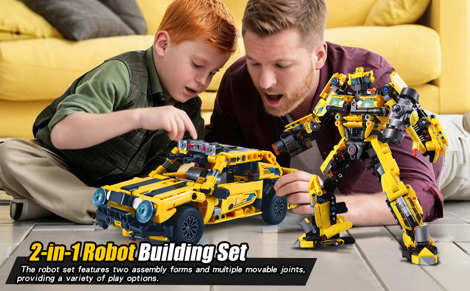 Amazon.com: TIALLOW Transforming Set 2-in-1 Robot Building Toys Compatible with Lego，Mecha ...