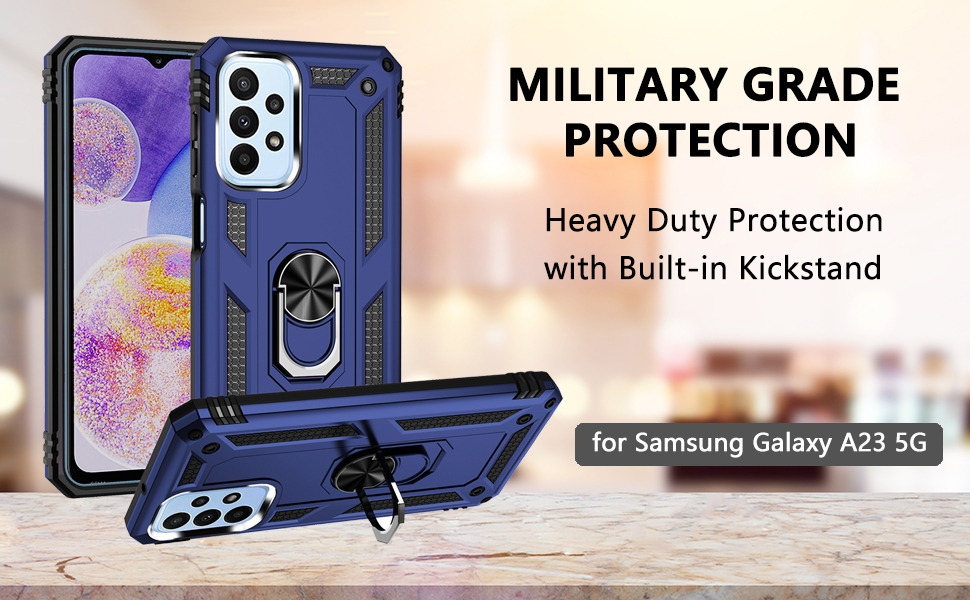 Amazon.com: Dionsibei Military Grade Drop Impact for Samsung Galaxy A23 5G Case 360 Metal ...