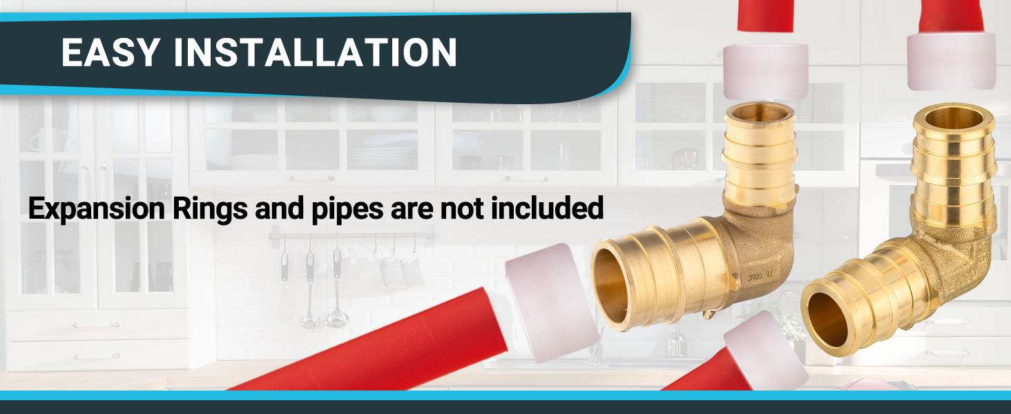 Amazon.com: (5-Pack) Seelink PEX-A Expansion Fittings, 1 Inch PEX-A Elbow, Brass Expansion Pipe ...