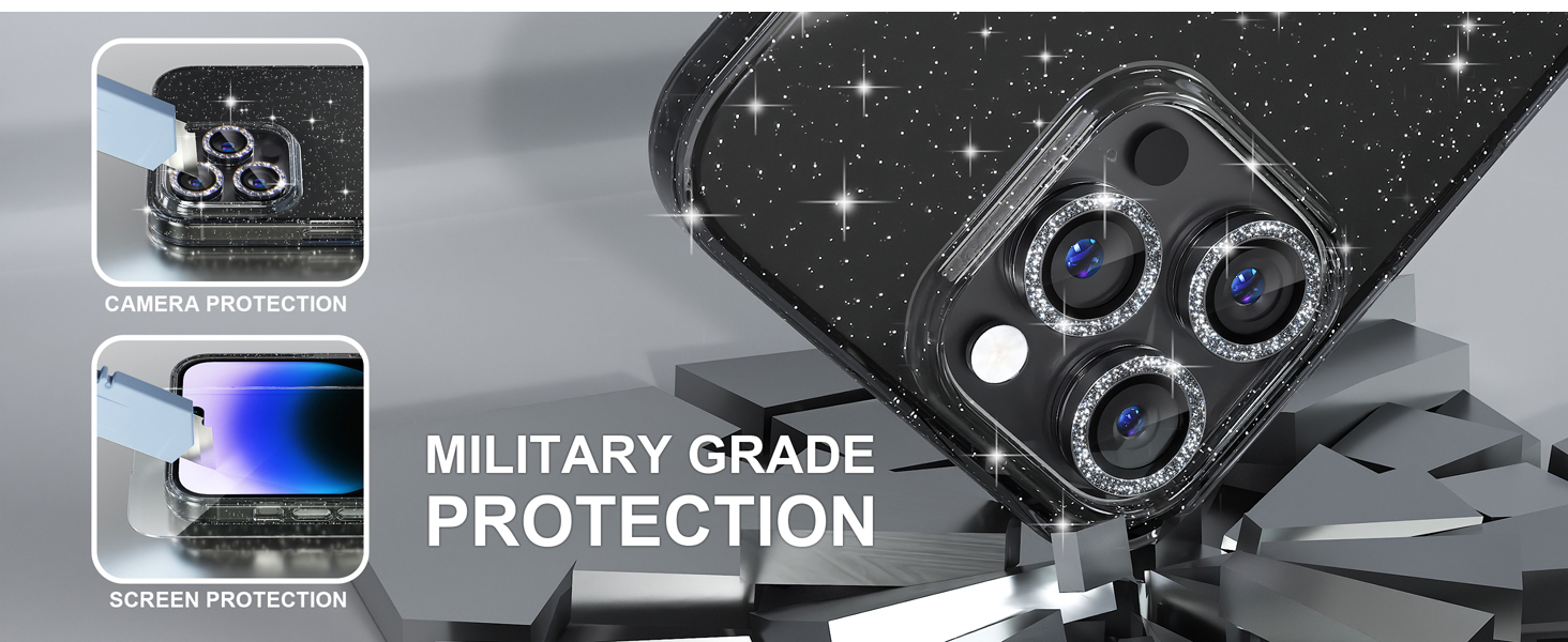 Amazon.com: Choiche Compatible for iPhone 15 Pro Max Case Women Phone Case, Glitter Black | Cute ...