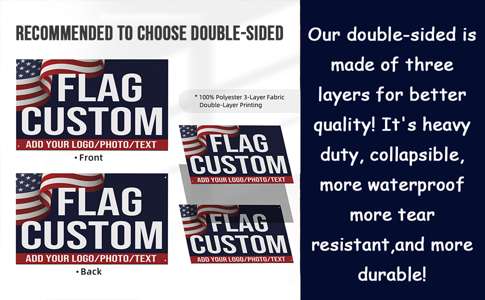 Amazon.com : Custom Flag 3x5 Ft Double Sided,Personalized Picture Advertising Buseness Flags For ...