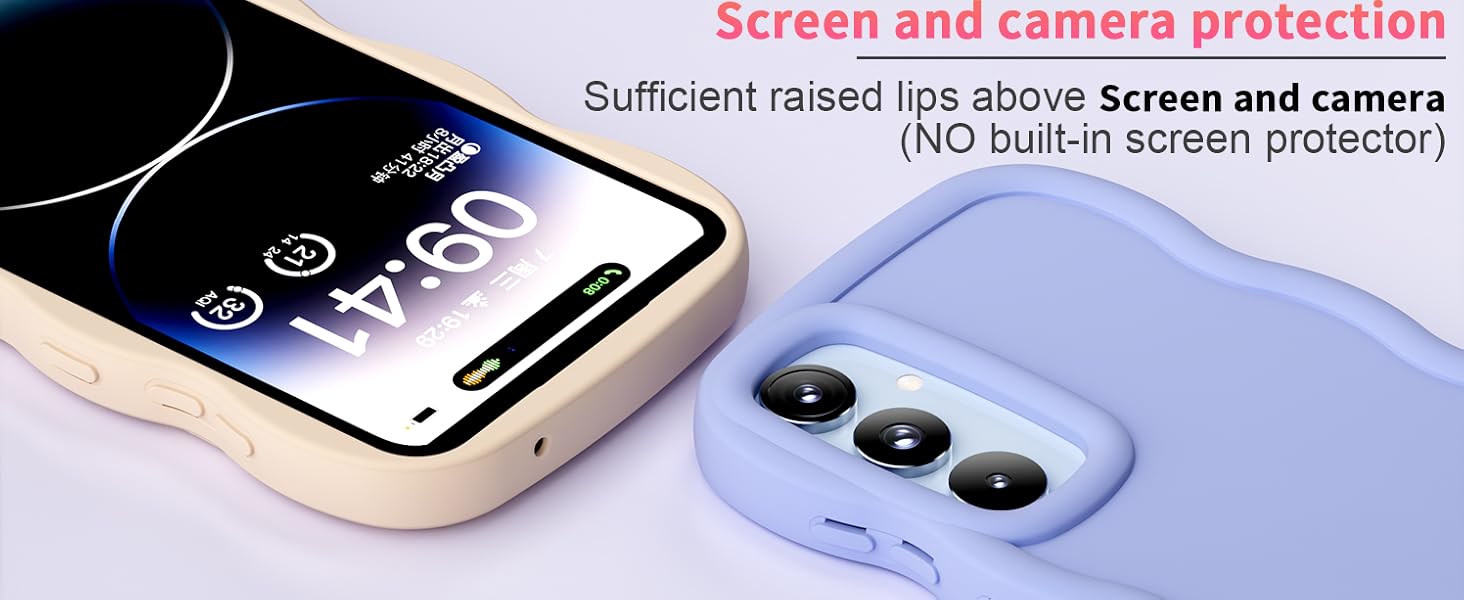 XINYEXIN Liquid Silicone Case for Motorola Moto E14 / Moto G24 / Moto G04, Wave Frame Curly ...