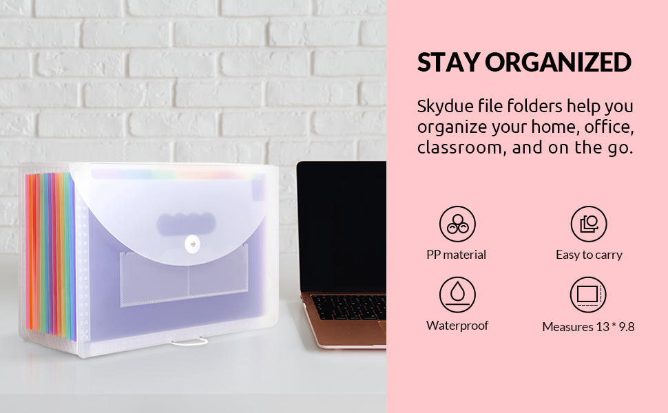 Amazon.com : SKYDUE Accordion File Organizer, 13 Pockets File Folders, Letter Size Expanding ...