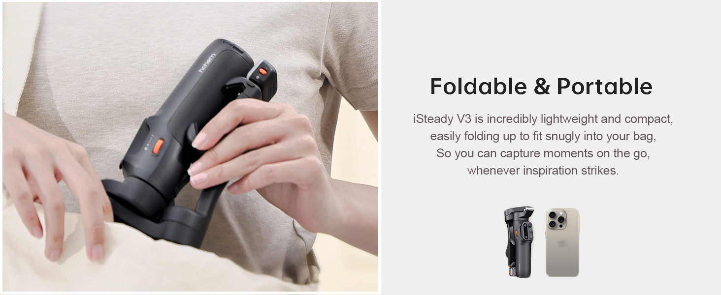 Amazon.com: hohem iSteady V3 Gimbal Stabilizer for iPhone, Magnetic AI ...