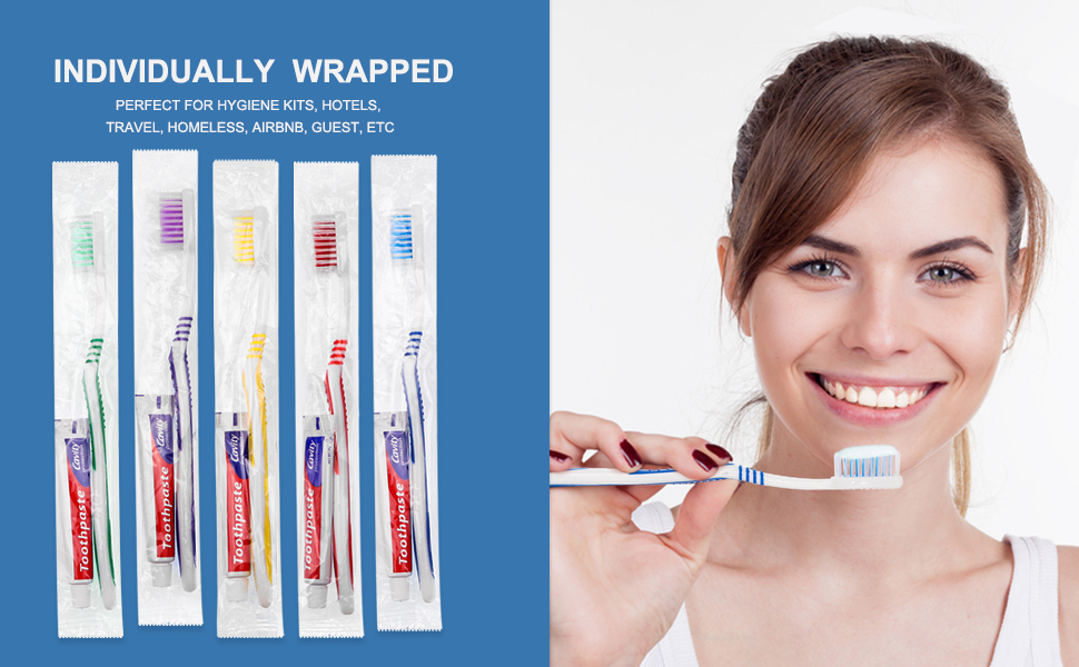 Amazon.com : SLequipo 25 Pack Disposable Toothbrushes with Toothpaste ...