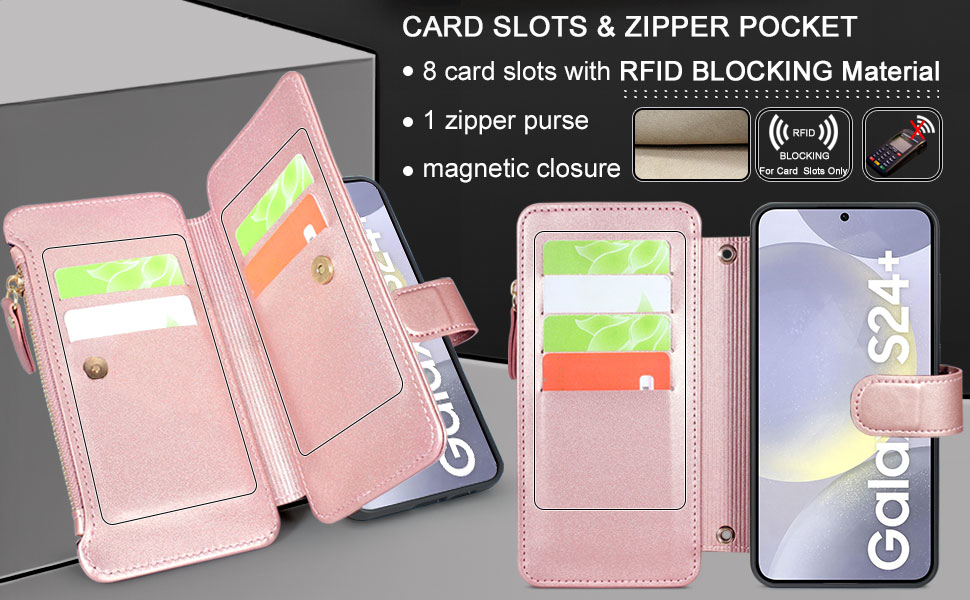 Amazon.com: Harryshell Crossbody for Samsung Galaxy S24 Plus 5G Case Wallet [8 Card Slots] with ...