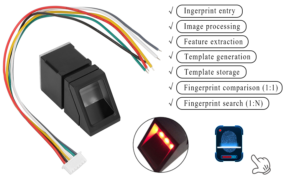 Maranon Optical Fingerprint Module, R307 Optical Fingerprint Module ...