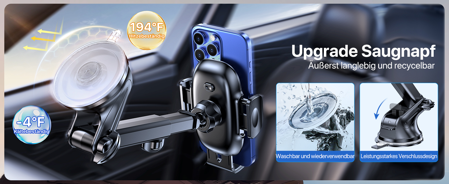 Miracase Handyhalterung Auto[Verbesserter Saugnapf] Handyhalter fürs Auto 360° Drehbar ...