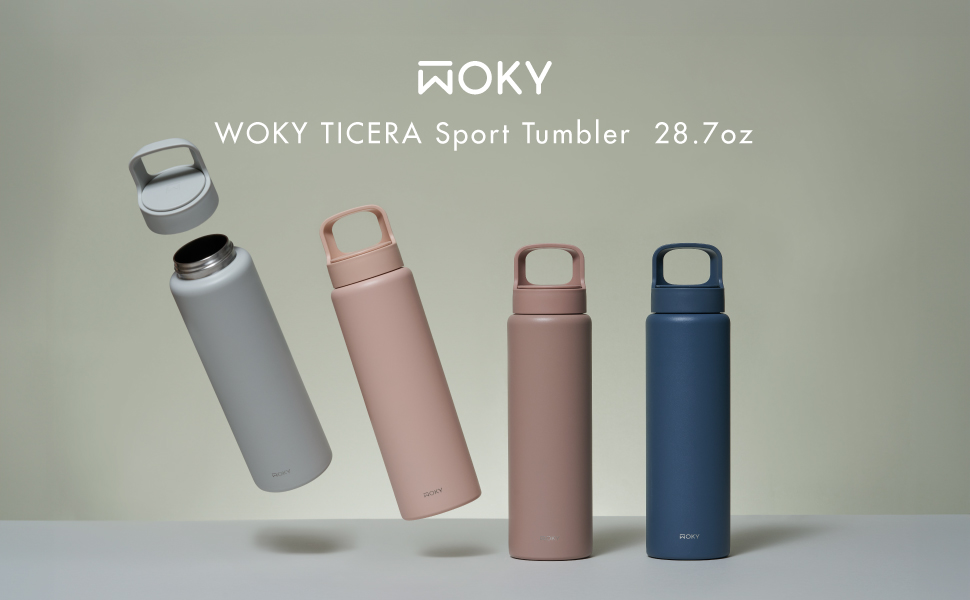 Amazon.com | WOKY TICERA 28oz Titanium Ceramic Sport Tumbler Stainless Steel Vacuum Flask with ...
