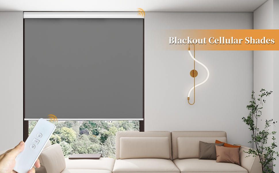 Amazon.com: FS KEEWO Roller Window Blinds Blackout Rechargeable Electric Window Shades with ...