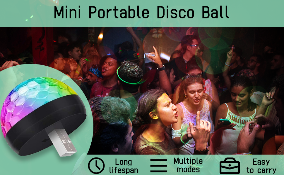 USB Mini Portable Party Lights, Disco Strobe Ball Party Lights, Stage Lighting Christmas ...