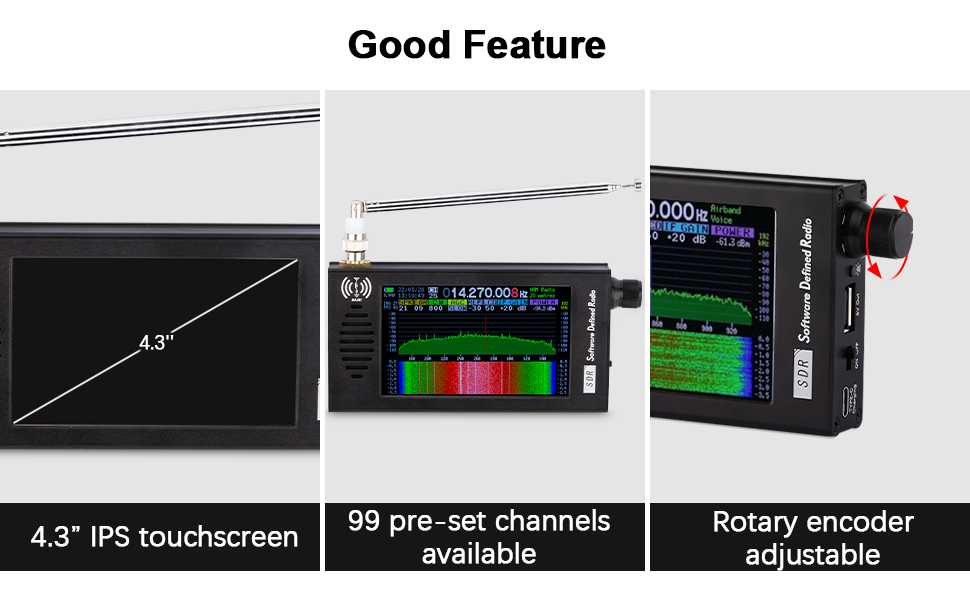 Amazon.com: DSP-01 Portable DSP SDR Radio 100KHz-149MHz,4.3 Inch IPS Touchscreen FM MW SSB CW ...