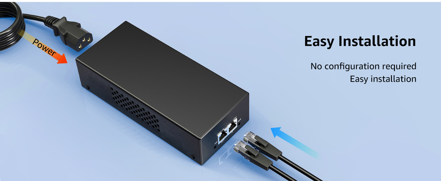 YuanLey Gigabit PoE Injector 90W, PoE++ Injector Converts Non-PoE to ...