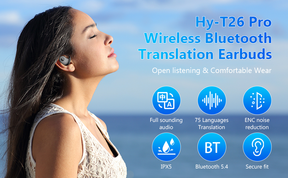 Amazon.com : Hy-T26 Pro Wireless Bluetooth Translation Earbuds, Hy-T26 Pro Language Translator ...