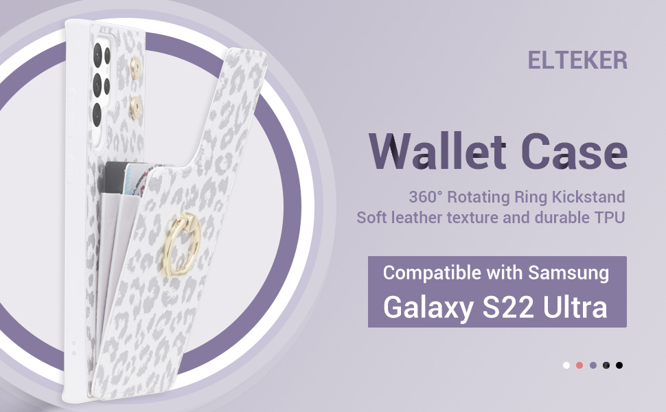 Amazon.com: Elteker Phone Case Compatible with Samsung Galaxy S22 Ultra with Card Holder,Case ...