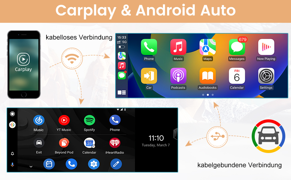 AWESAFE Autoradio für Audi A4L B8 2013-2016, Android 11 System, 8,8 Zoll Touchscreen, 4+64G ...