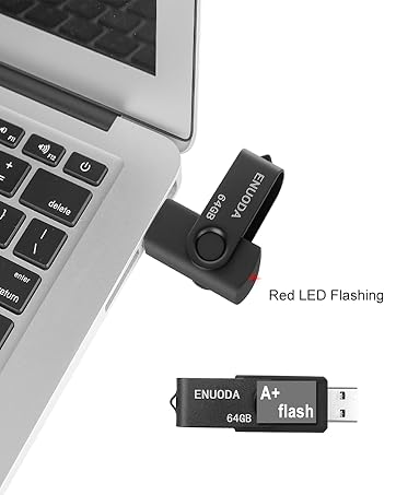 ENUODA USB Stick 64GB USB Speicherstick Rotate Metall High Speed USB 2.0 Memory Stick für PC ...