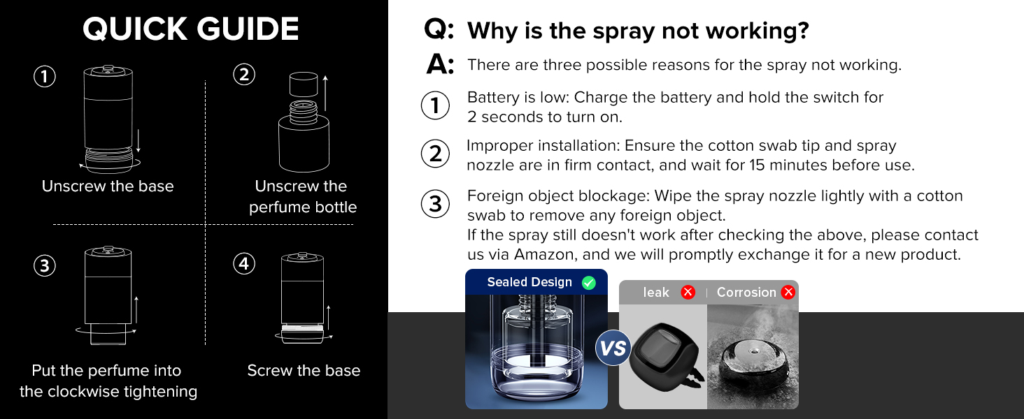 Ceeniu Smart Car Air Fresheners, Ultrasonic Atomizer, Adjustable Concentration, Auto On/Off ...