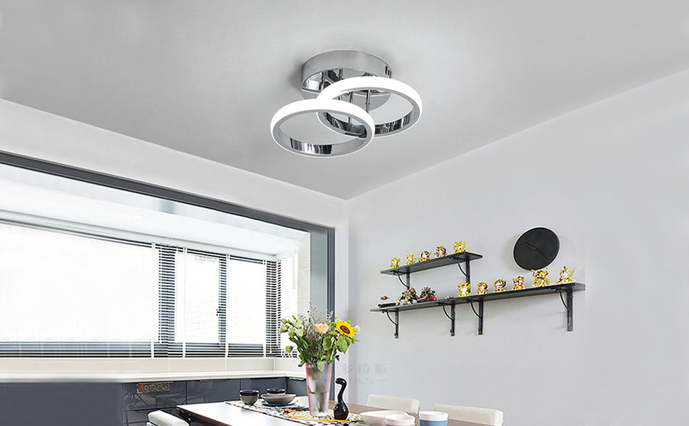 CANEOE Round Modern Led Ceiling Light Fixtures, 6000K Cool White ...