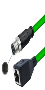 Amazon.com: GXMRHWY M12 4-pin D-Code Female to RJ45 Female High Flex Cat6 Industrial Ethernet ...