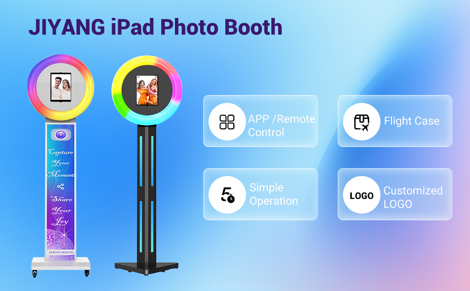 Amazon.com : JIYANG Photo Booth with Flight Case,Photo Booth Stand Shell with ChackTok ...
