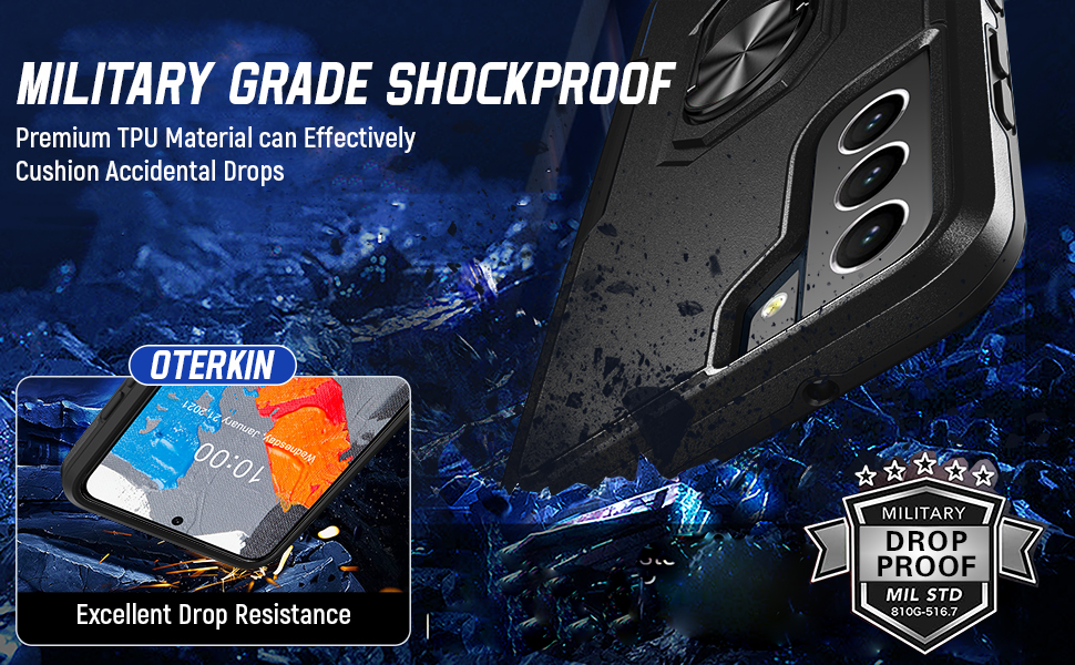 Amazon.com: Oterkin for Samsung Galaxy S21 FE Case,Heavy Duty Military Grade Shockproof Case for ...