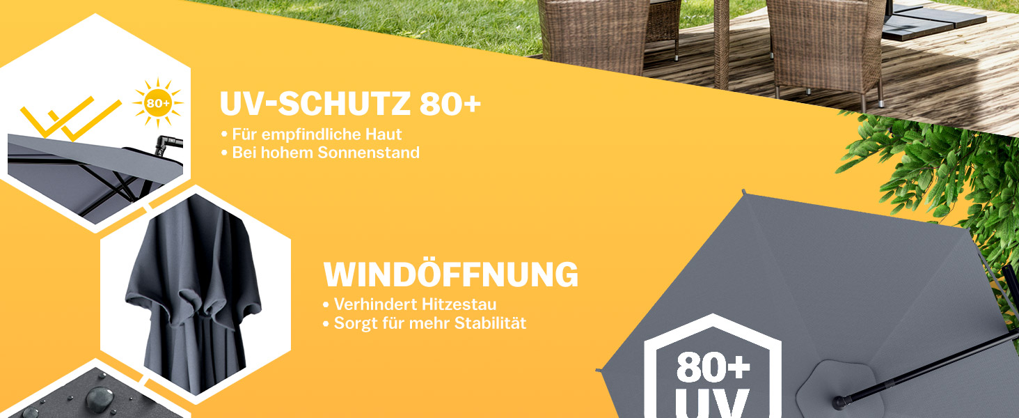 Amazon.de: Kingsleeve® Sonnenschirm UV Schutz 80+ Ø 330 cm Groß mit Ständer Schutzhülle ...