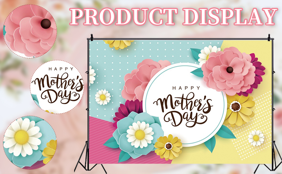 Amazon.com : Caheansi 10x6.5 ft Happy Mother's Day Backdrops Love Heart Photography Background ...