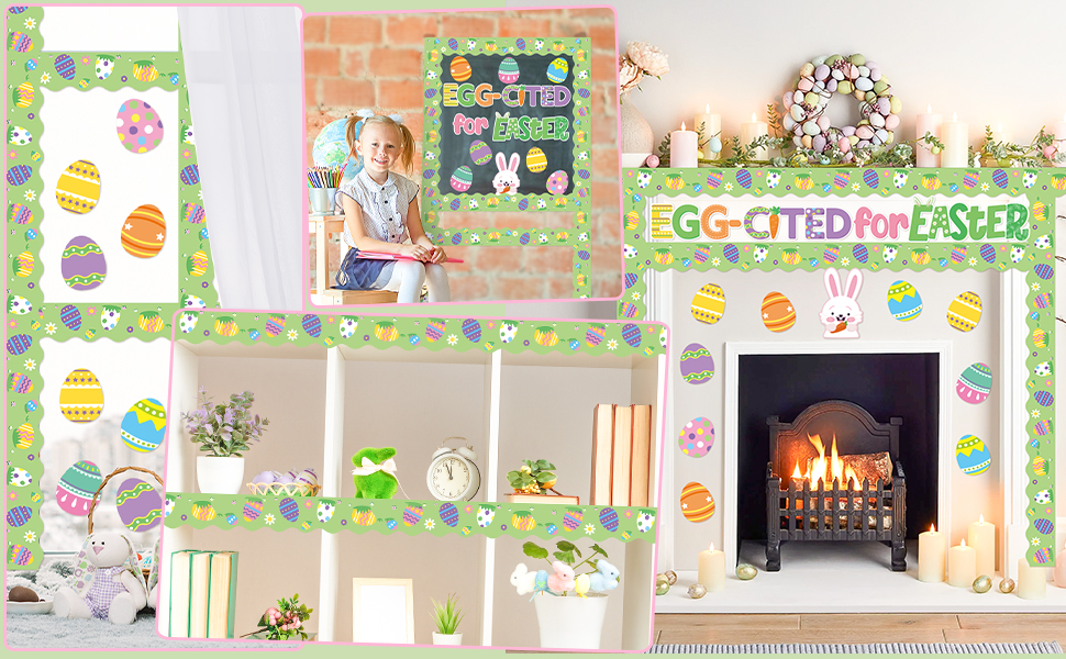 AwserTantue 100Pcs Easter Eggs Cutouts Bulletin Board Set Egg-Cited for ...