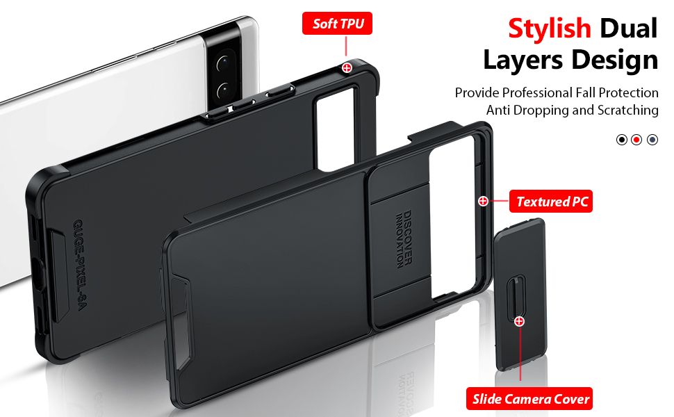 Amazon.com: LeYi for Google Pixel-6A Case (2022): Pixel 6A Phone Case with Slide Camera Cover ...